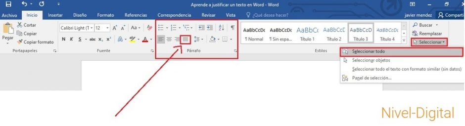 Aprende a justificar un texto en Word